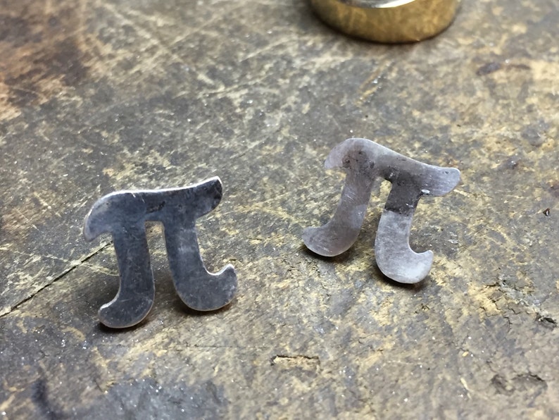Mathematical Symbol Pi Earrings Handmade in Silver - Etsy