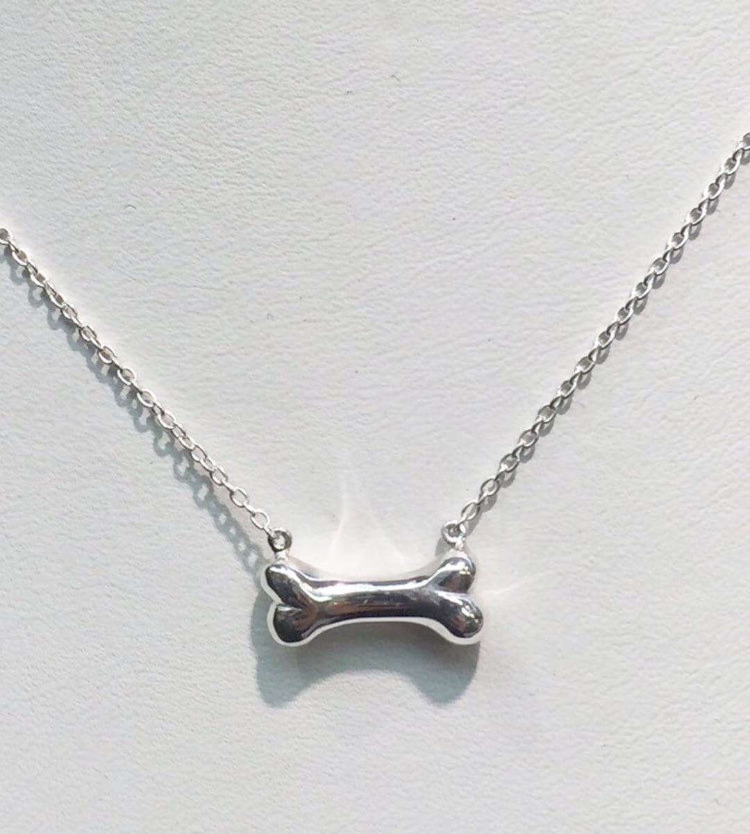 Handmade Silver 3D Bone Necklace, Silver Dog Bone Necklace, Silver Bone ...