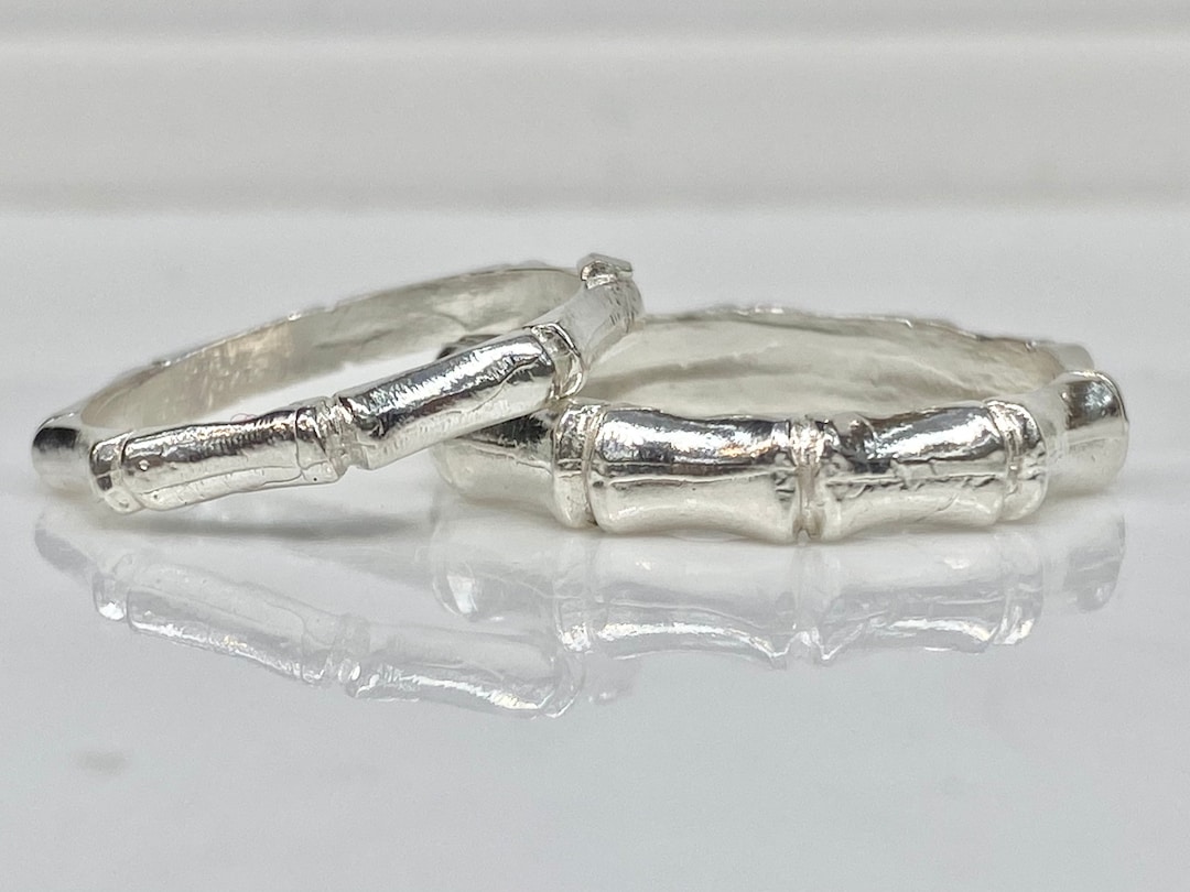 Bamboo Ring Handmade in Sterling Silver Two Sizes, Bamboo Ring, Bamboo ...
