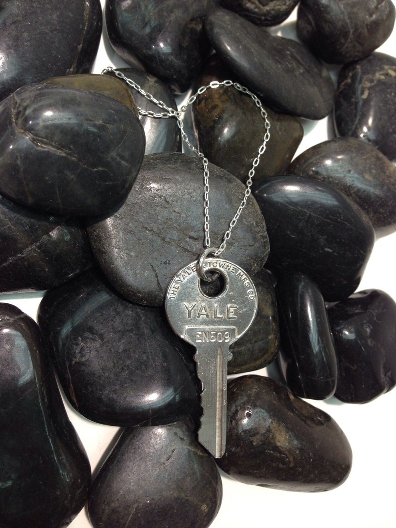 Handmade Solid Silver Yale Key Pendant and Cable Chain Silver - Etsy