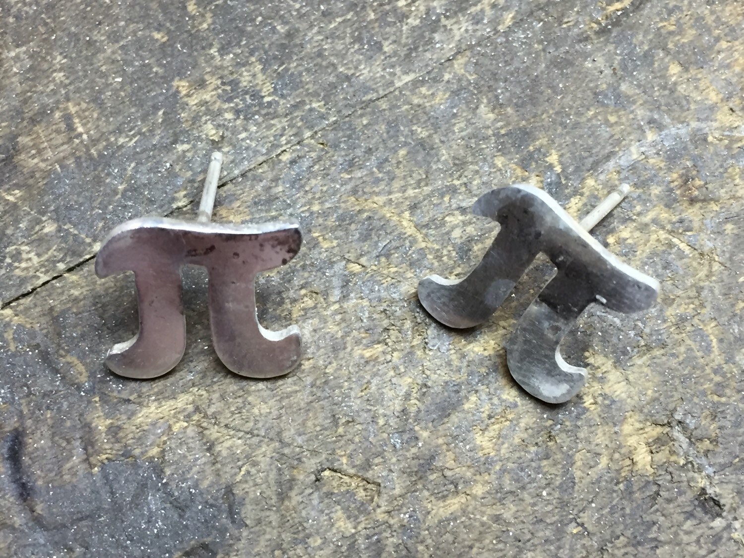 Mathematical Symbol Pi Earrings Handmade in Silver | Etsy