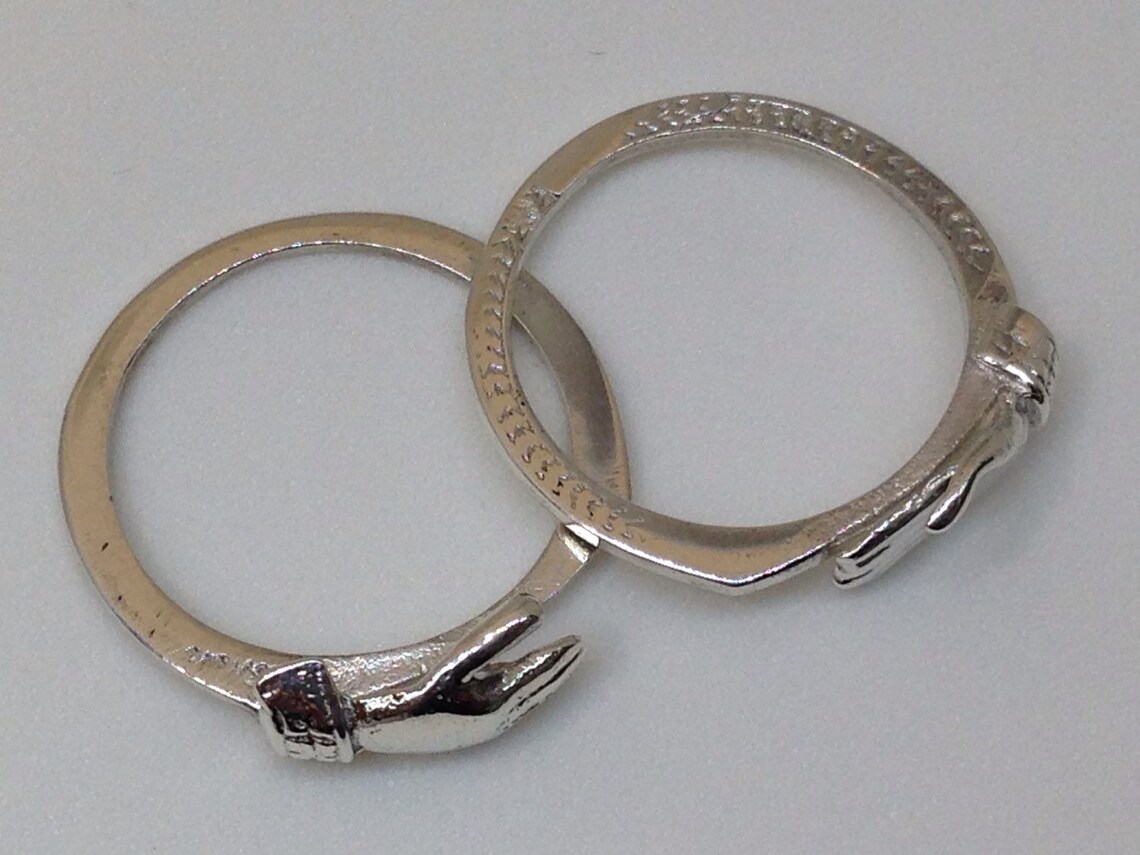 Holding Hands Ring Handmade in Sterling Silver Hands Holding | Etsy