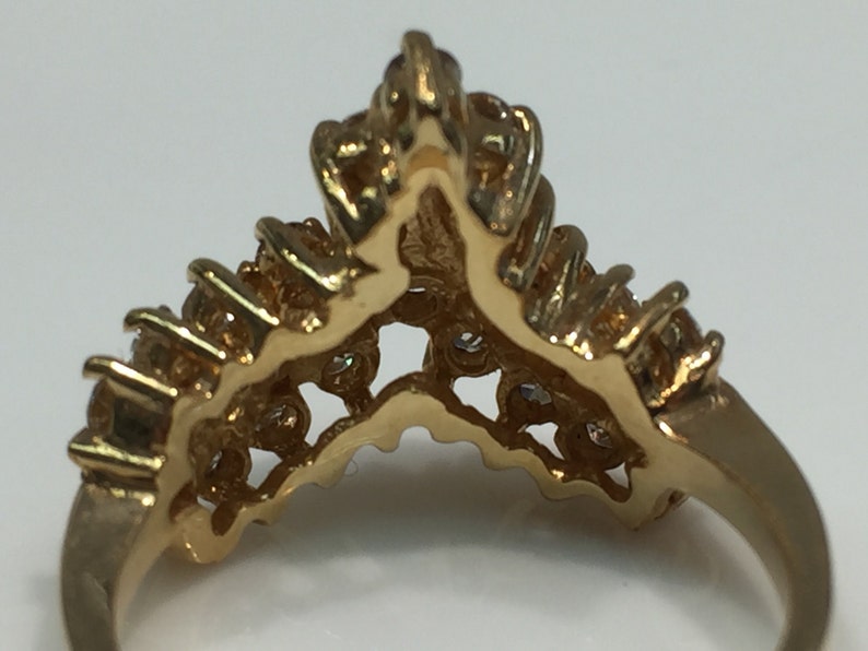 Diamond Chevron Ring in 14K Yellow Gold Chevron Diamonds - Etsy