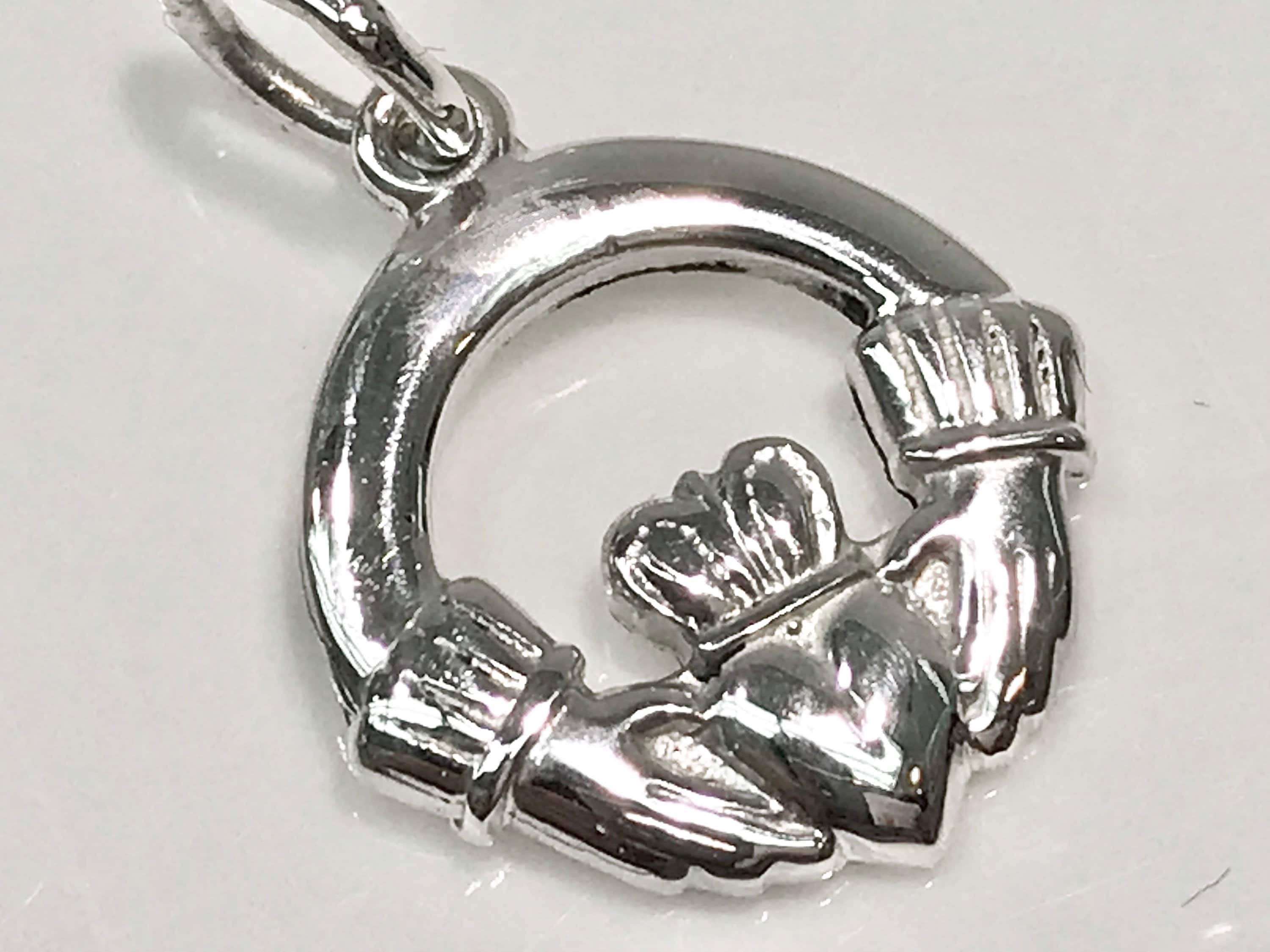 Handmade Silver Claddagh Pendant with Chain Claddagh | Etsy