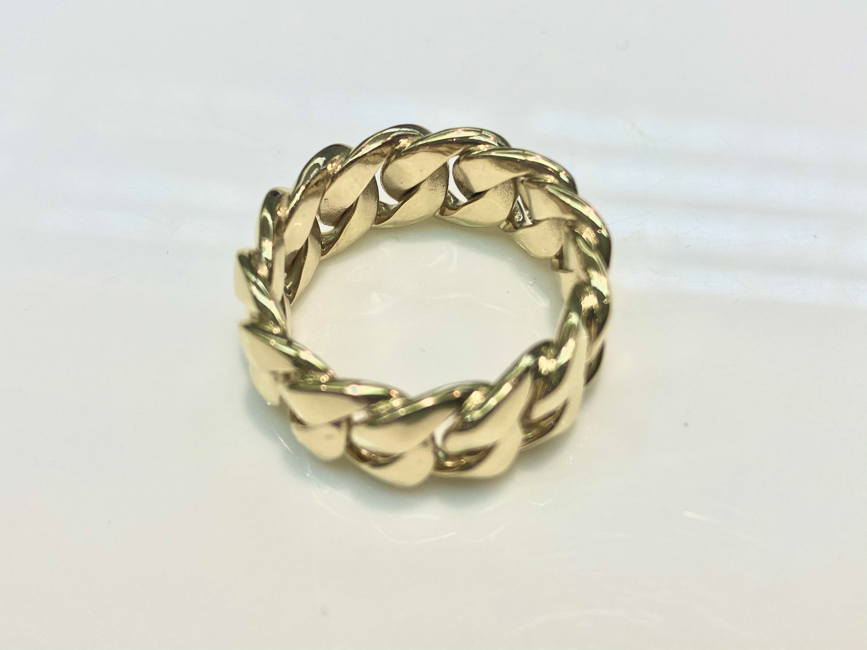Sterling Silver Cuban Chain Design Ring, Cuban Link, Chain Ring, Cuban ...