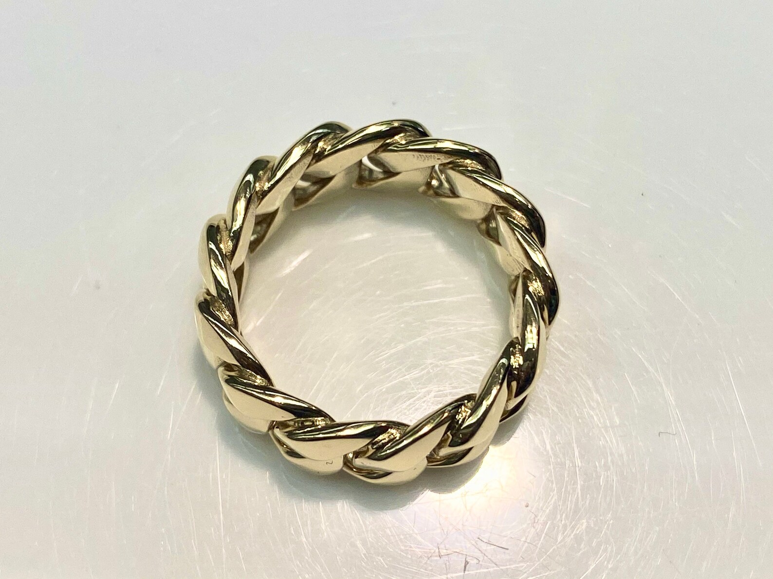 Sterling Silver Cuban Chain Design Ring, Cuban Link, Chain Ring, Cuban ...