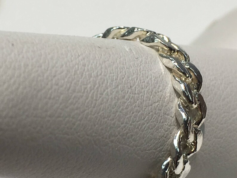 Sterling Silver Cuban Chain Design Ring Cuban Link Chain - Etsy