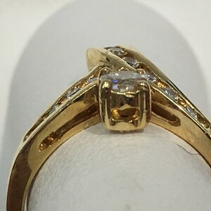 Diamond Chevron Ring in 14K Yellow Gold, V-shaped Diamond Ring, Chevron ...