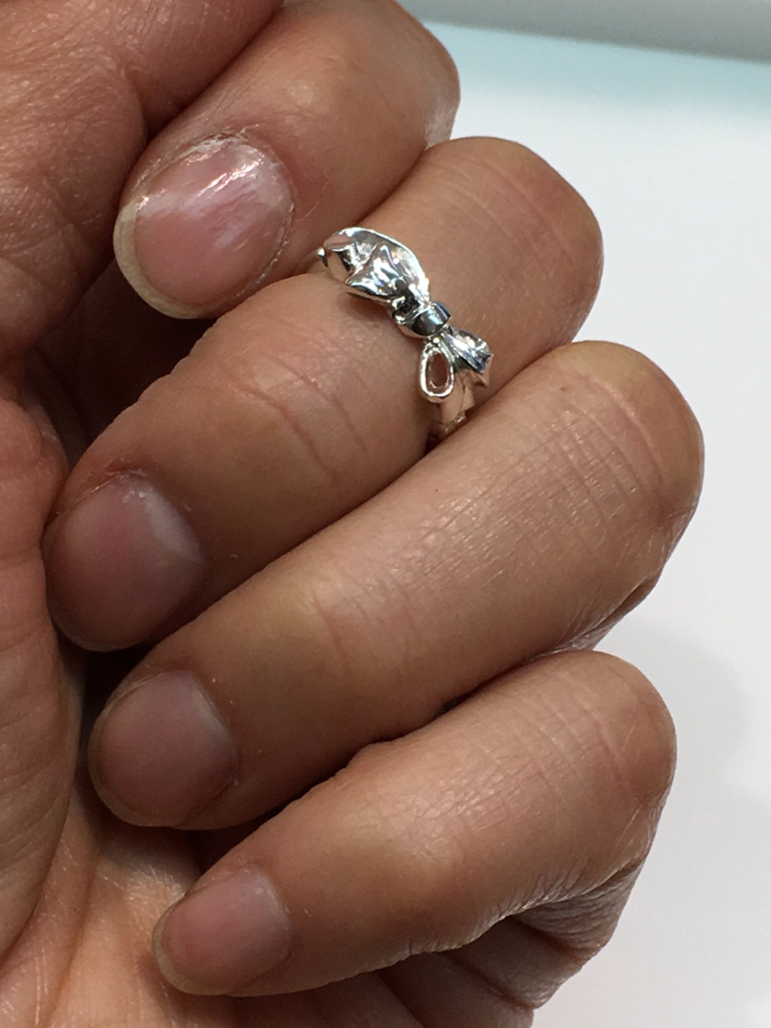 Ribbon Bow Ring Handmade in Sterling Silver - Etsy