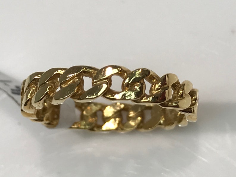 Sterling Silver Cuban Chain Design Ring Cuban Link Chain - Etsy