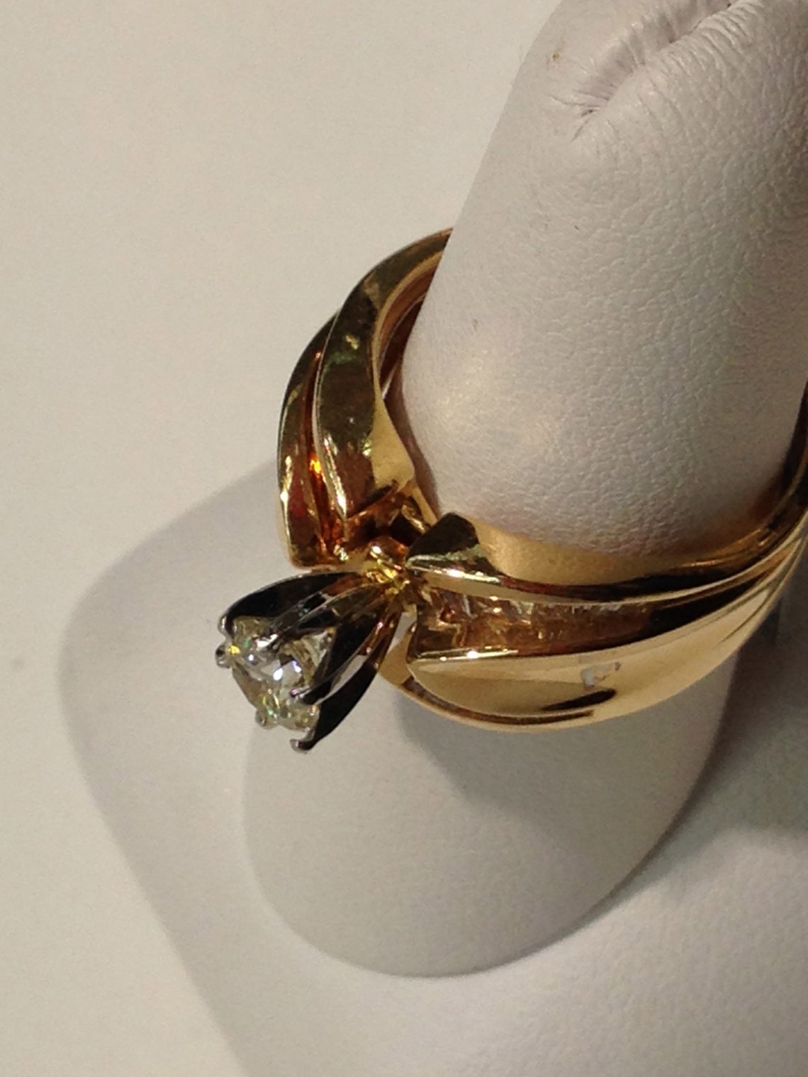 Handmade Vintage Diamond Engagement Ring Set in 14K Gold | Etsy