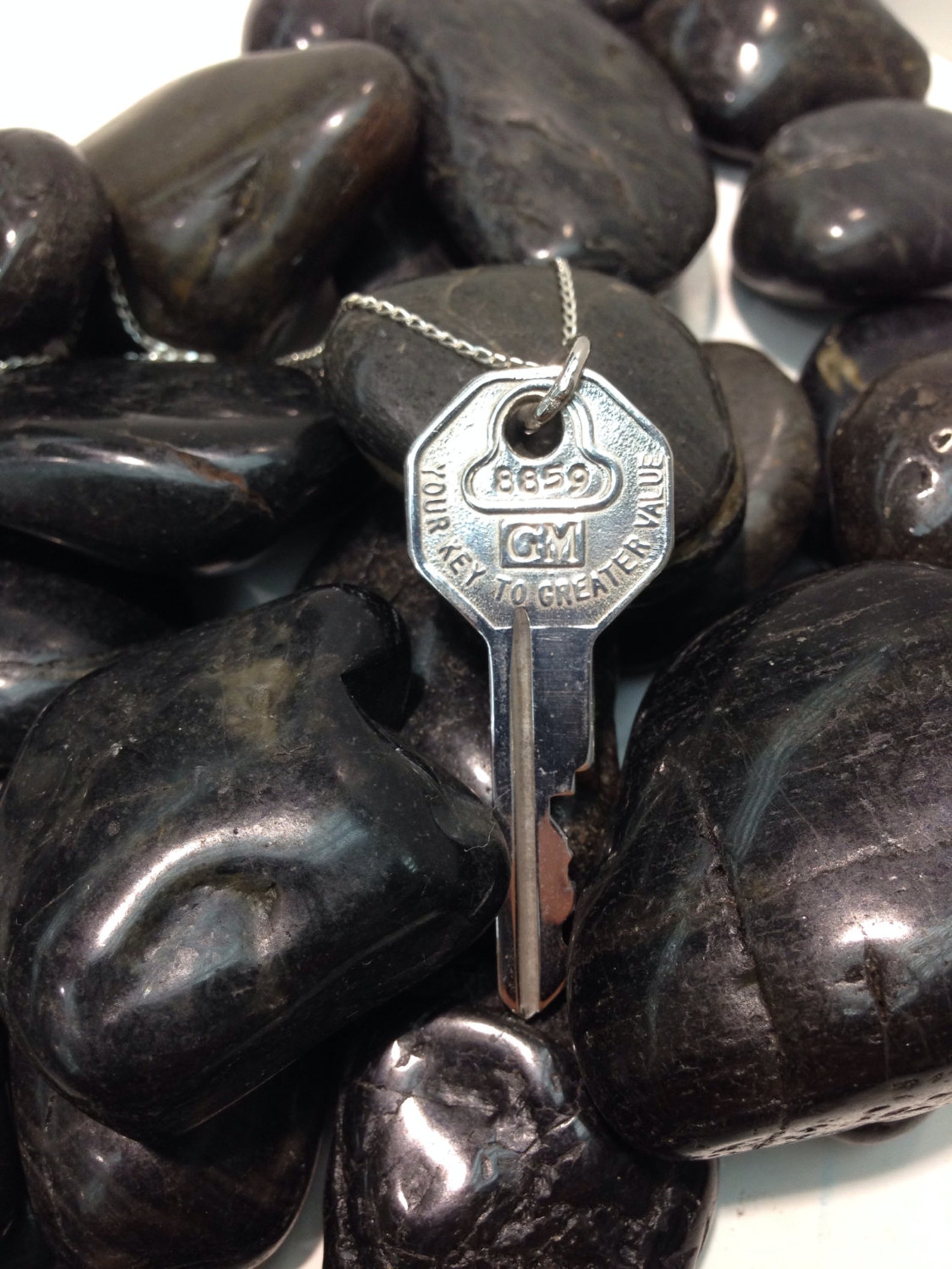 Handmade Solid Silver GM Motors Key Pendant and Elongated - Etsy