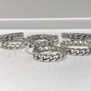 Sterling Silver Cuban Chain Design Ring, Cuban Link, Chain Ring, Cuban ...