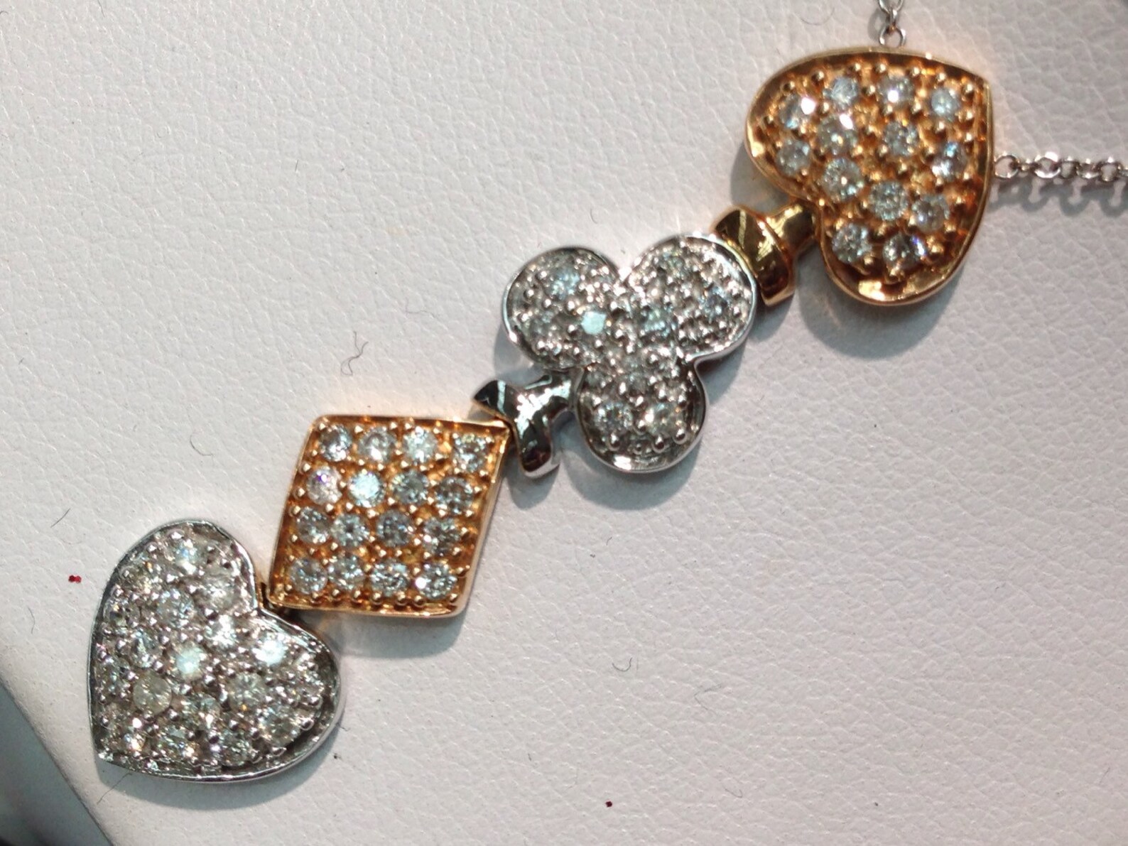 Vintage Diamond Heart Spade Diamond and Club Pendant - Etsy