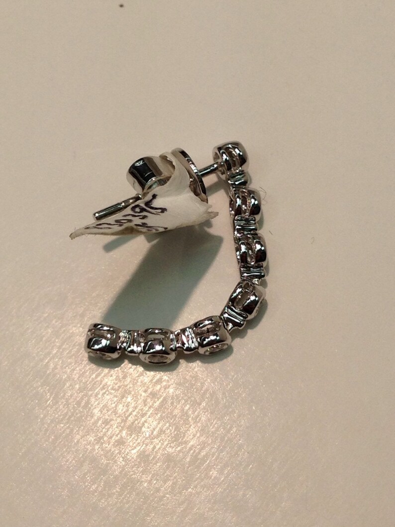 18K White Gold Dangling Diamond Earrings Handmade Diamond - Etsy