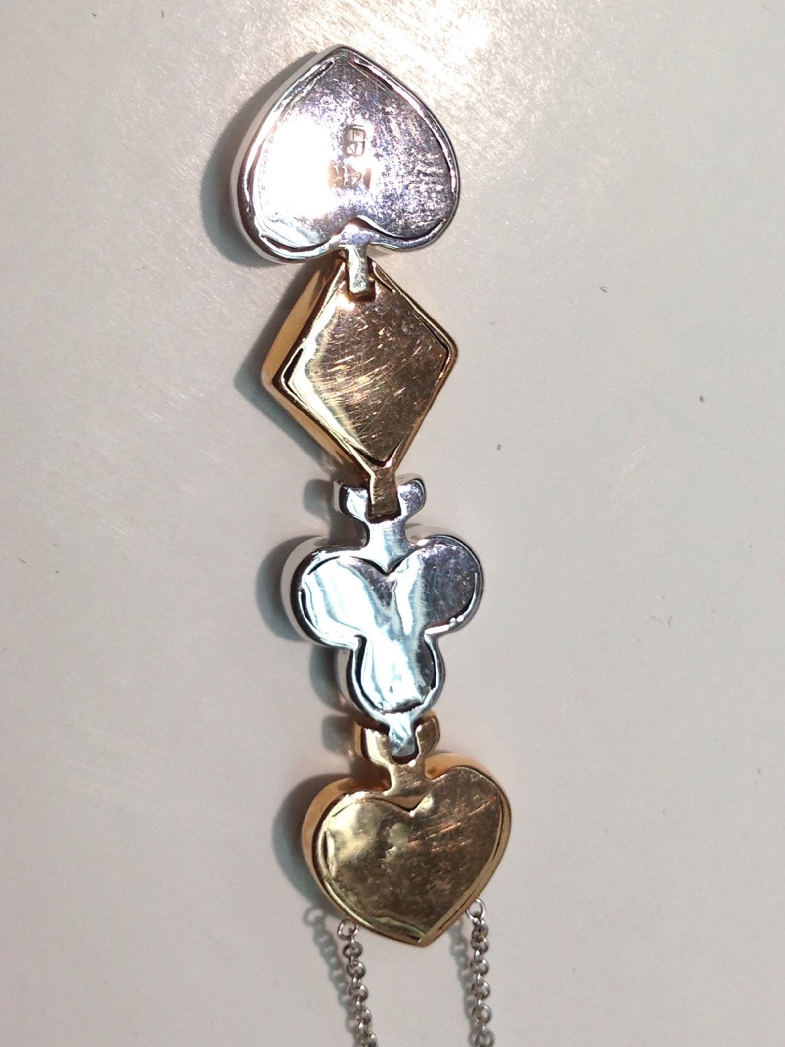 Vintage Diamond Heart Spade Diamond and Club Pendant - Etsy