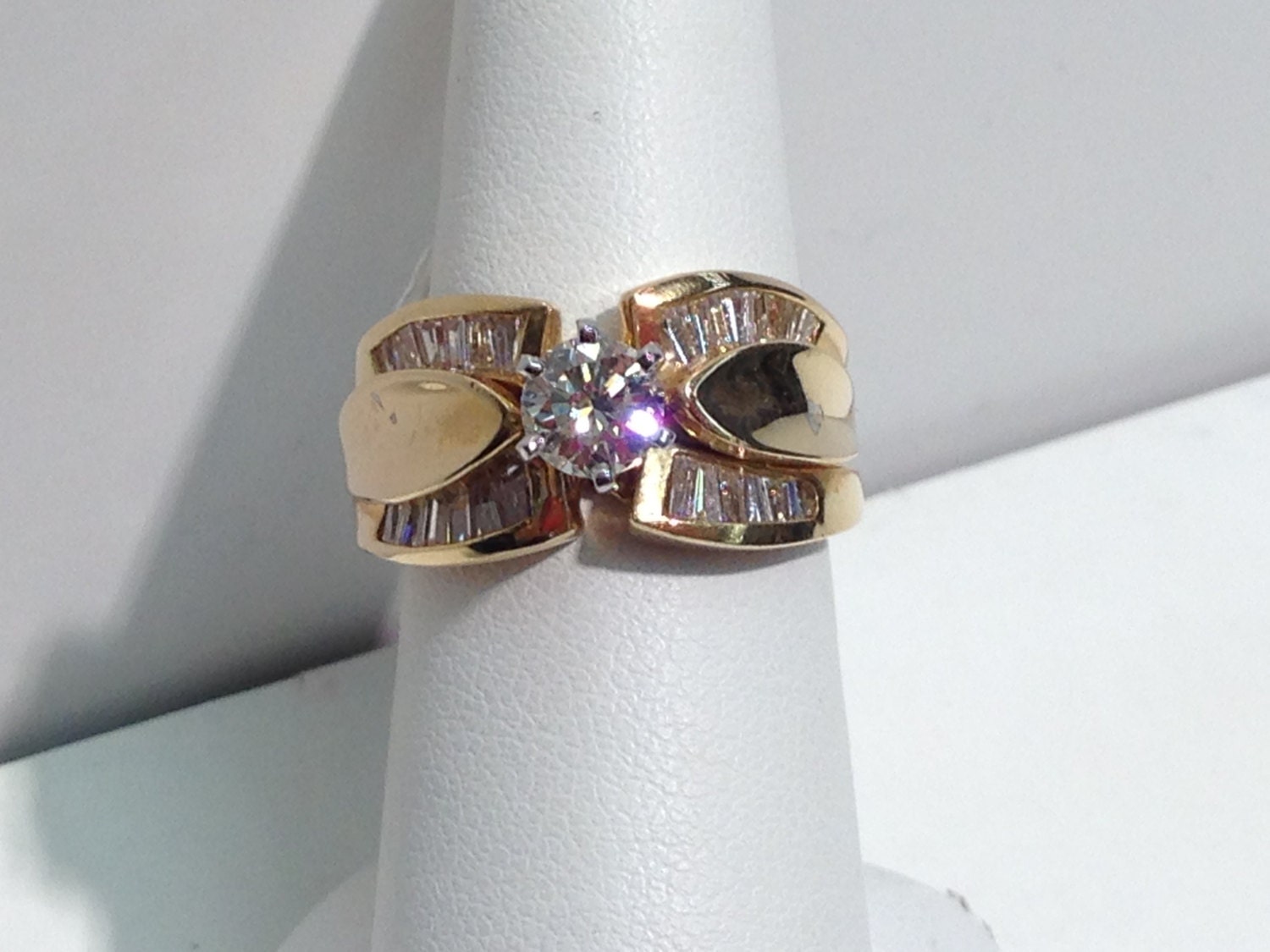 Handmade Vintage Diamond Engagement Ring Set in 14K Gold | Etsy