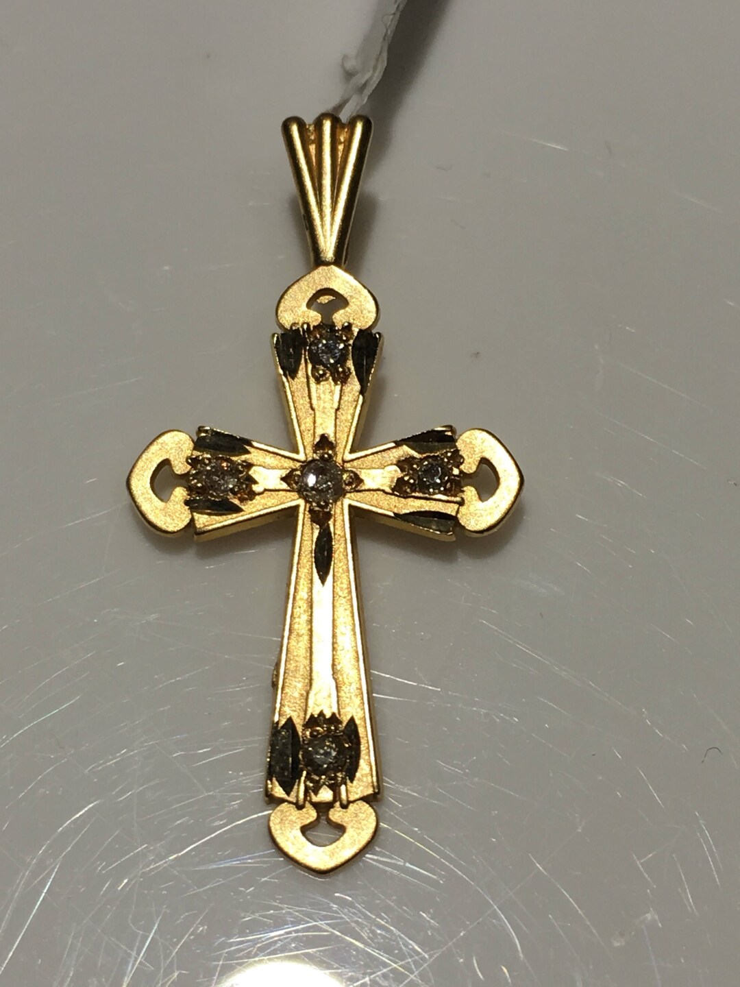 Diamond Cross in 14K Yellow Gold Diamond Cross 14k Yellow - Etsy