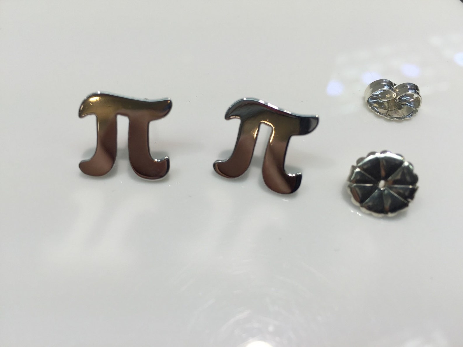 Mathematical Symbol Pi Earrings Handmade in Silver | Etsy