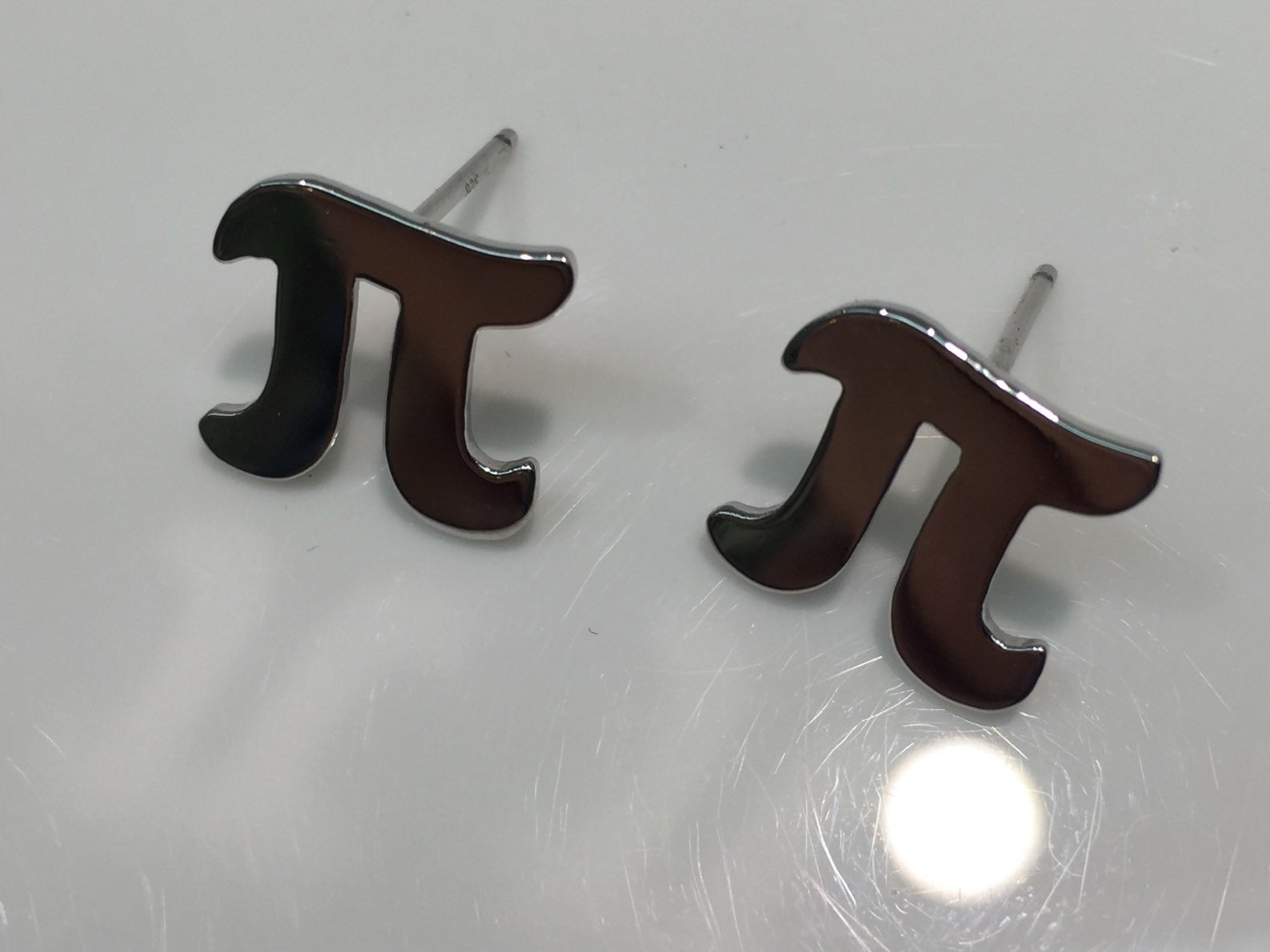 Mathematical Symbol Pi Earrings Handmade in Silver | Etsy