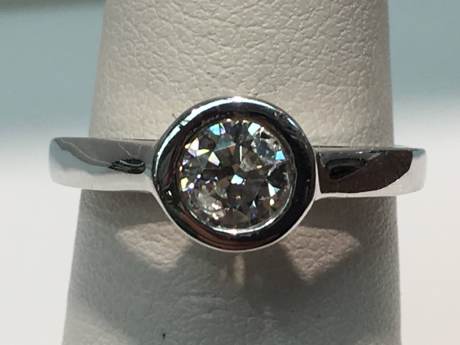 Handmade Vintage Bezel Set Diamond Ring in 14K Gold White - Etsy