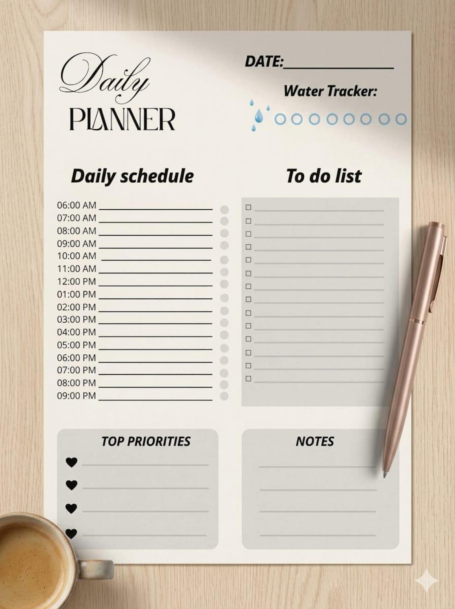 Daily Planner Printable PDF | Daily Schedule Planner | To Do List ...