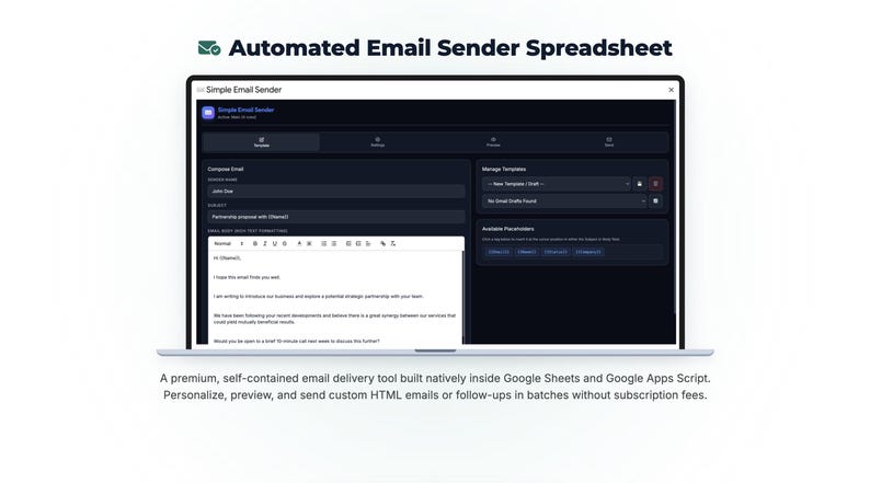 Google Sheets Email Automator | Bulk Gmail Sender Script | No ...