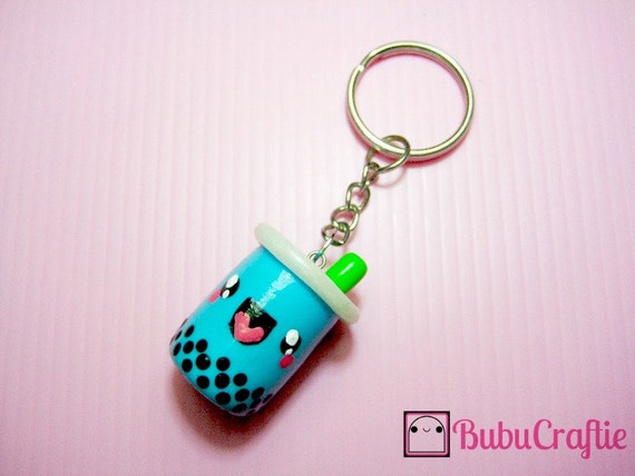 Items similar to Kawaii Bubble Tea Keychain on Etsy