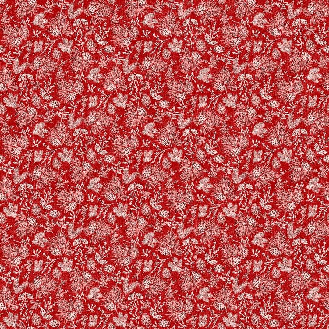 Alpine Winter Red Toile - Etsy