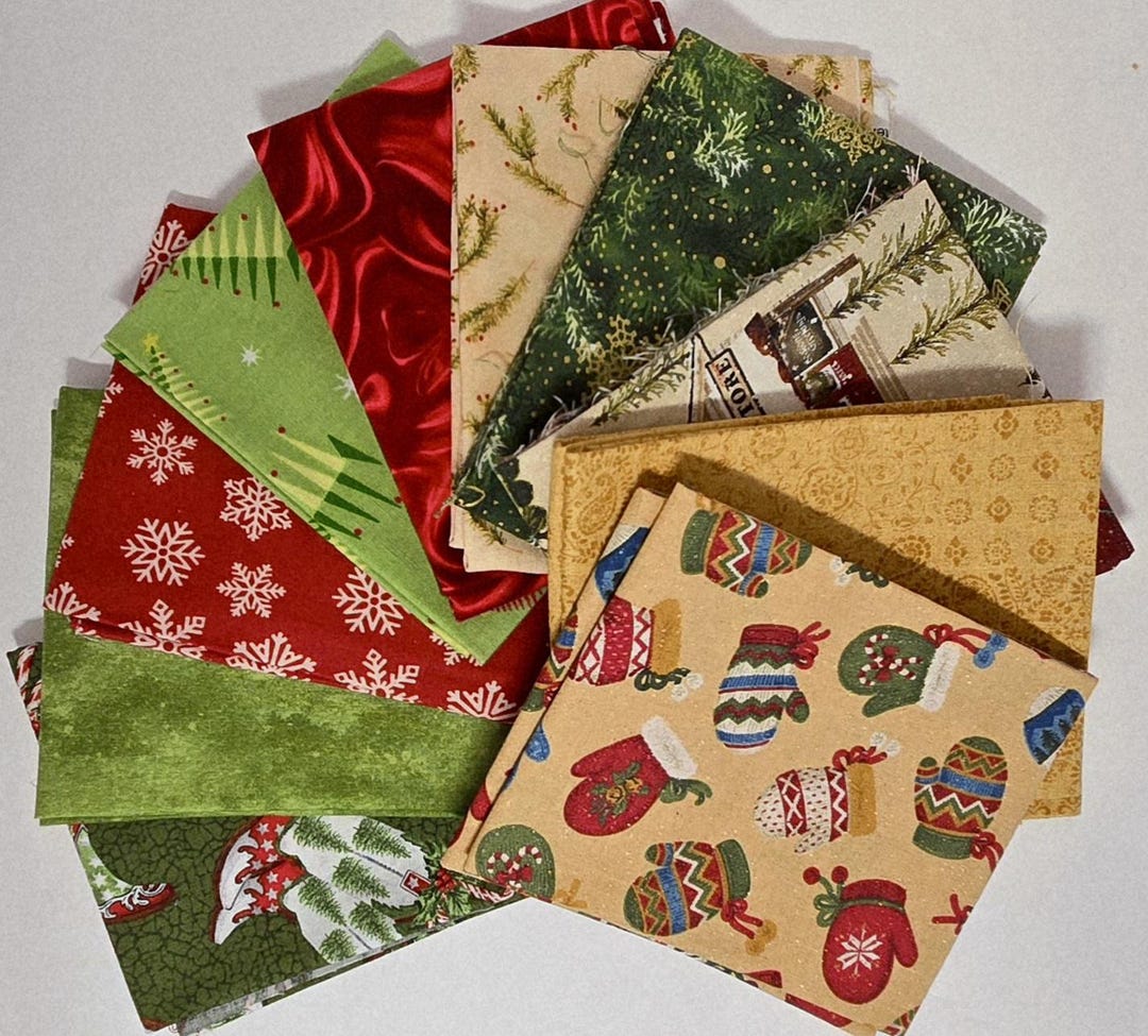 Classic Christmas Fat Quarter 10pk - Etsy