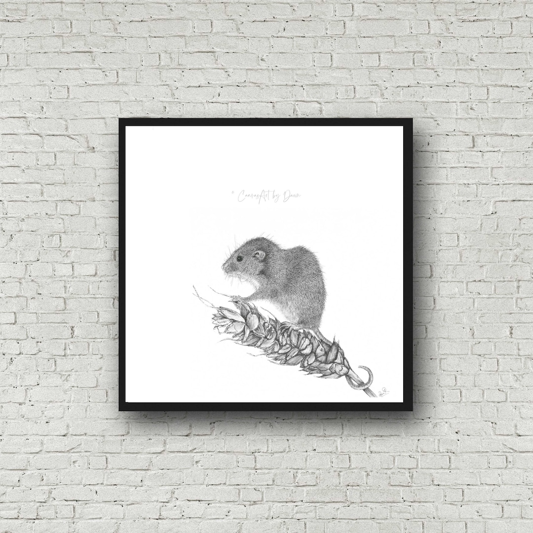 Harvest Mouse on Corn Art Mouse Print Mice Art Cute - Etsy