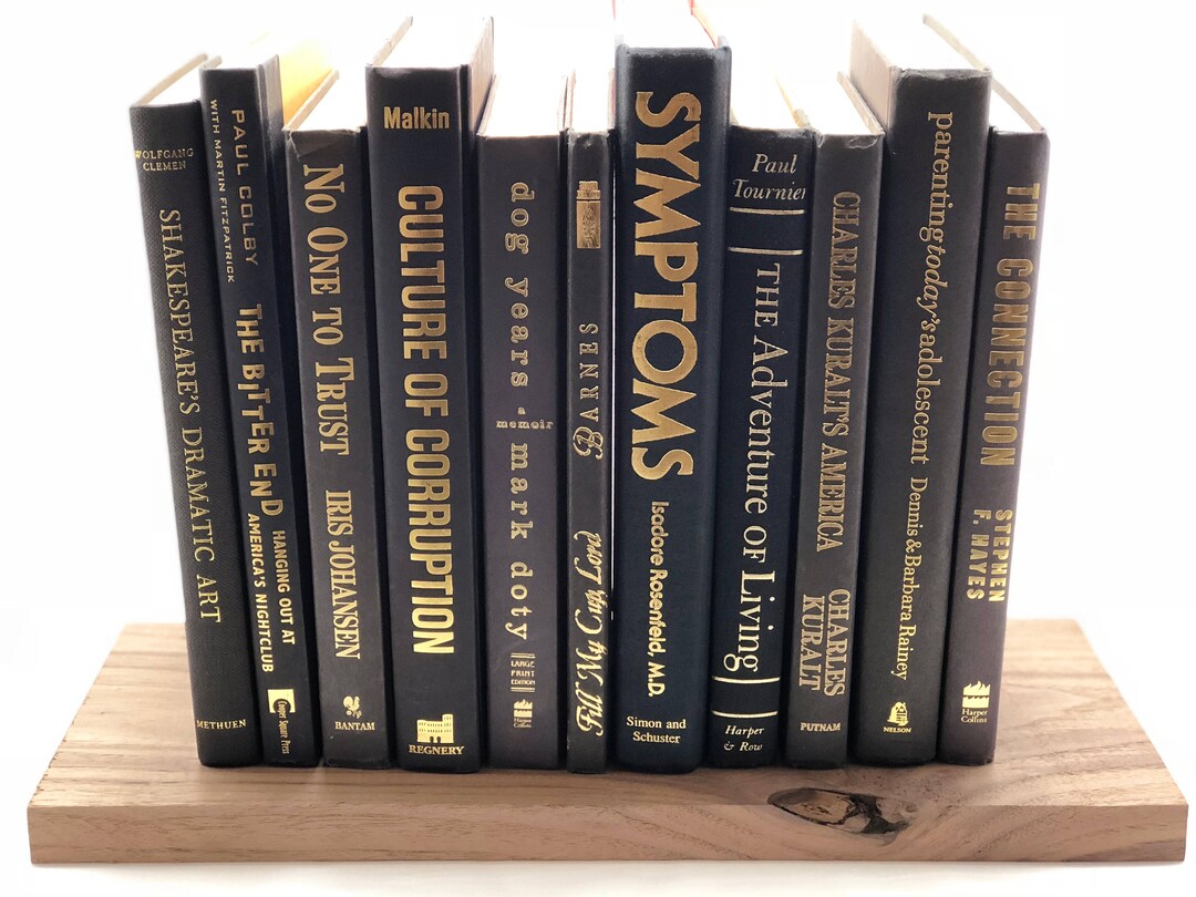 Beautiful Black With Gold Titles Decorative Books by Color Books by the ...