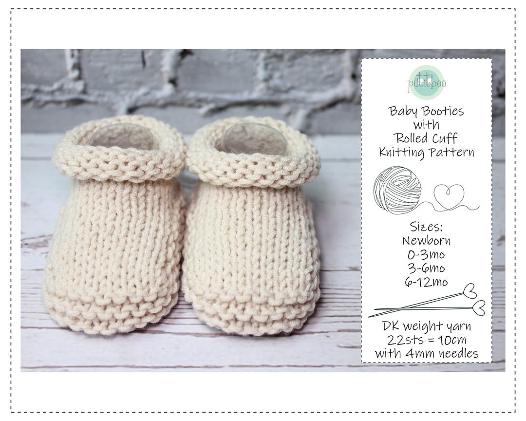 Baby Bootie Knitting Pattern | Newborn Knitting Pattern | Baby New Mom ...