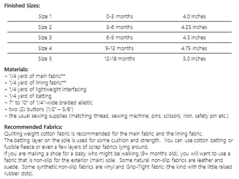 Baby Shoe Pattern - Sneakers - Sizes 1 to 5 - Etsy