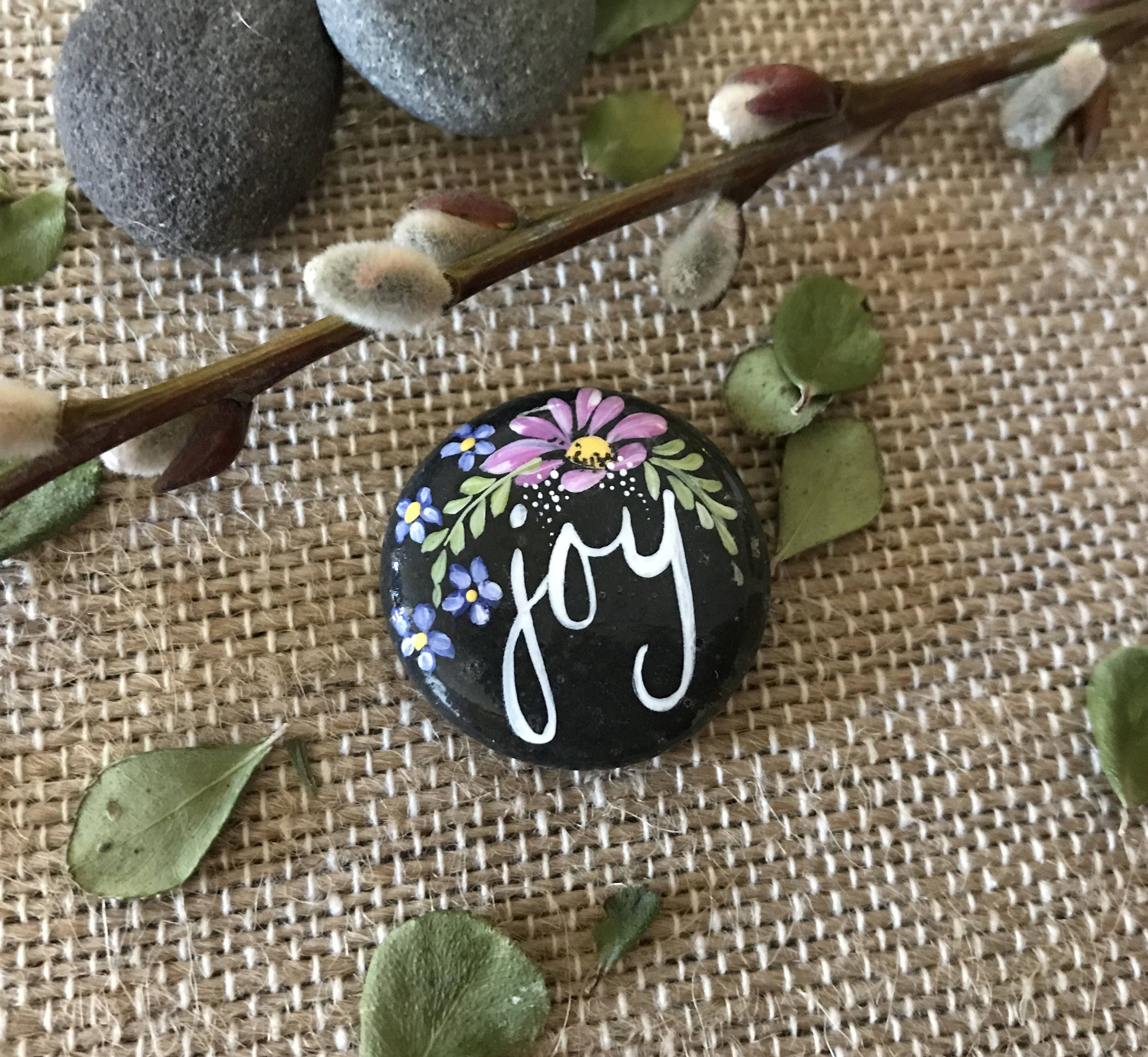 Painted Rock Joy Rock Pocket Rock Mini Micro Size Rock | Etsy