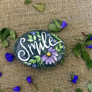 Painted Rock Smile Rock Inspirational Word Rock Message | Etsy