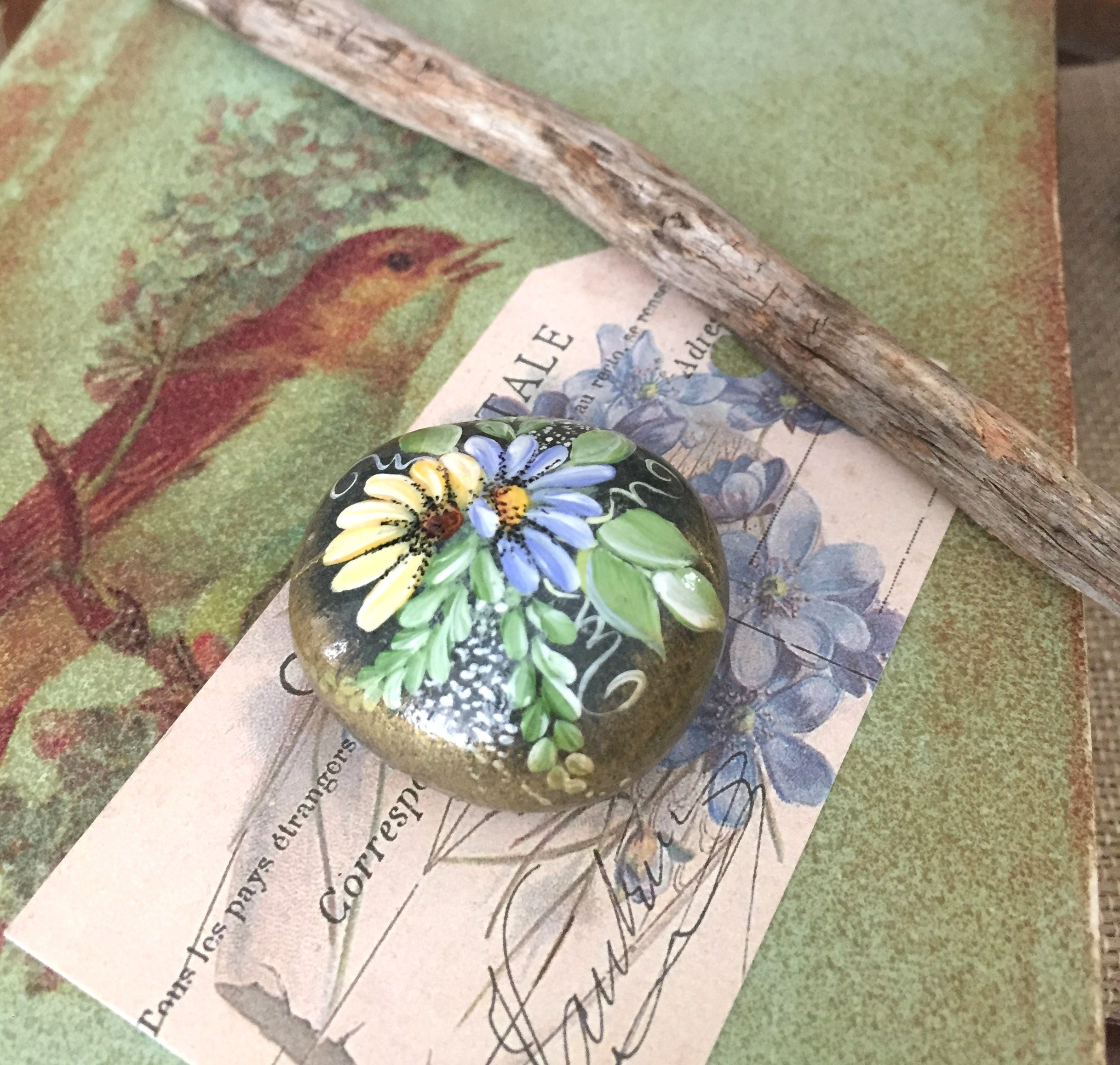 Hand Painted Rock California Beach Rock Garden Stone Home | Etsy