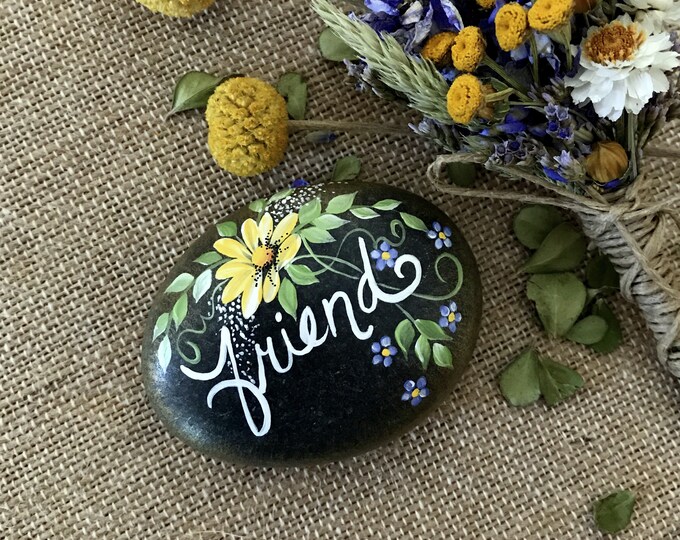 Painted Friend Rock, Gift for Friend, California Beach Rock, Friend ...