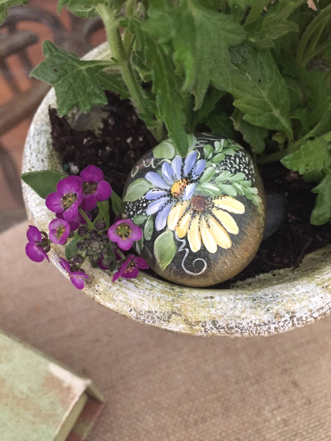 Hand Painted Rock California Beach Rock Garden Stone Home | Etsy