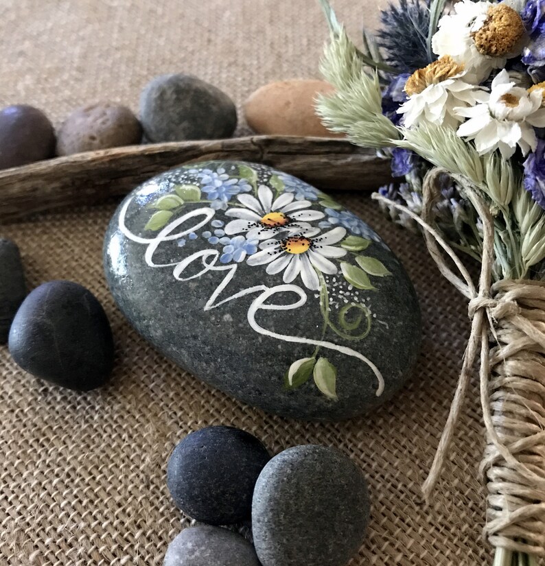 Painted LOVE Rock Love Gift Beach Rock Rock Art California | Etsy
