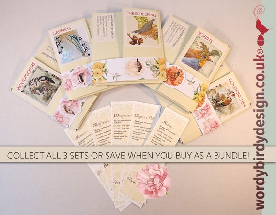 Printable Bird Card Big Bundle Five Notecard Kits Goldfinch - Etsy