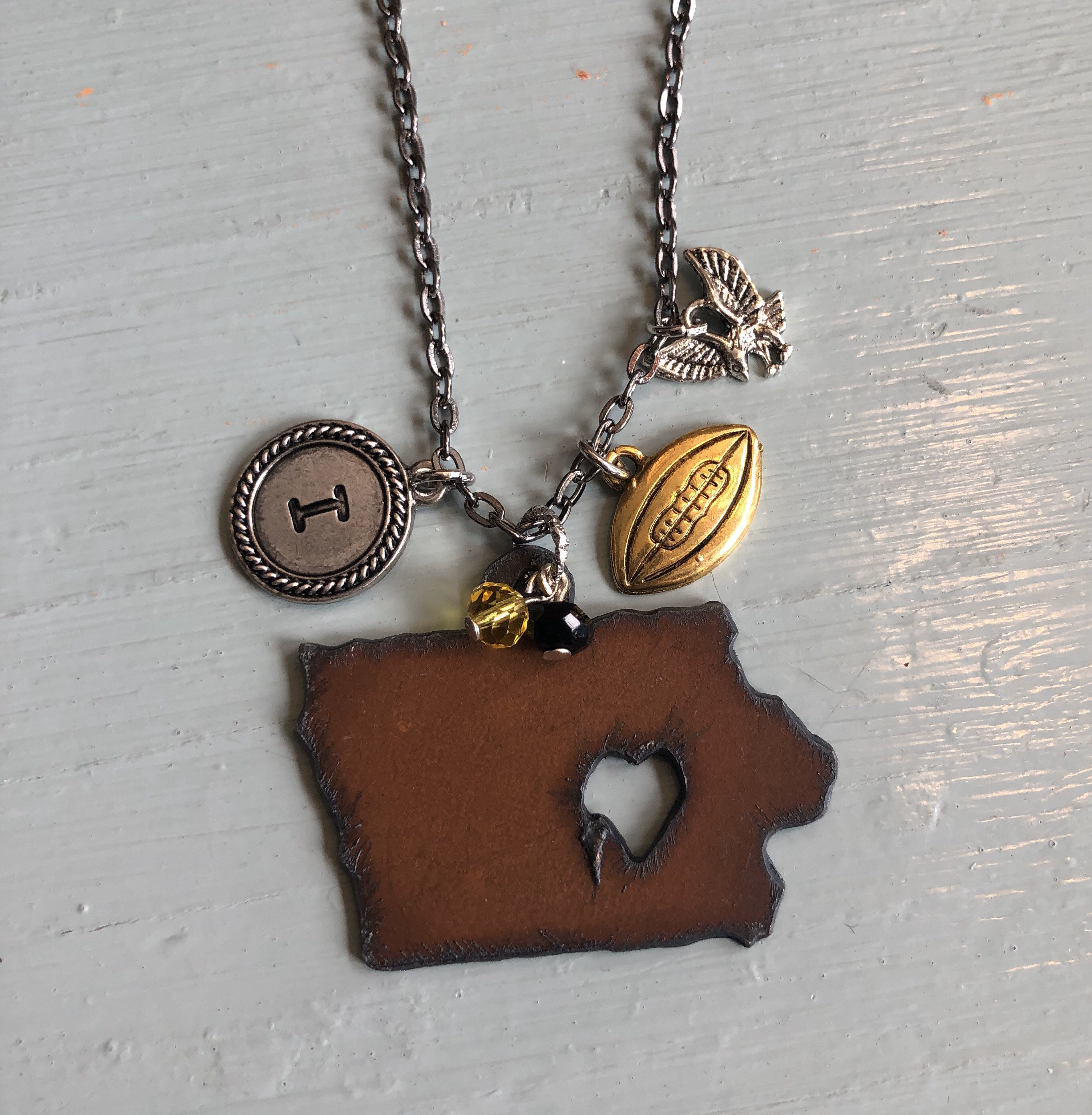 IOWA Pride Metal Shape With Hawks Football Bicycle Ragbrai Country Farm ...