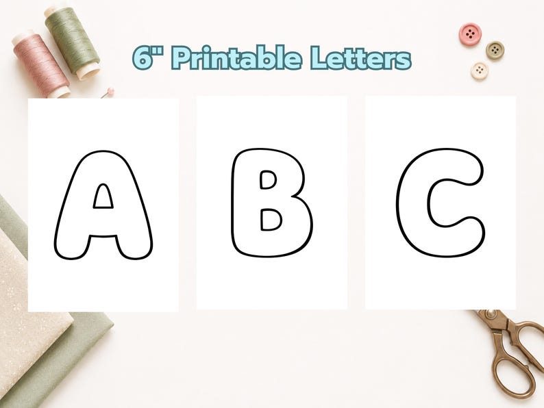 Bubble Alphabet Letter Templates | 6 Inch Printable A-Z Patterns ...