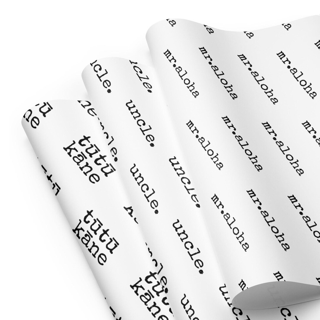 Tūtū Kāne / Uncle / Mr.aloha Wrapping Paper Sheets - Made to Order - Etsy