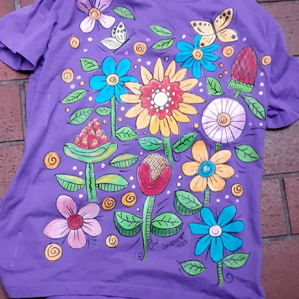 Hand Painted T Shirt - Etsy