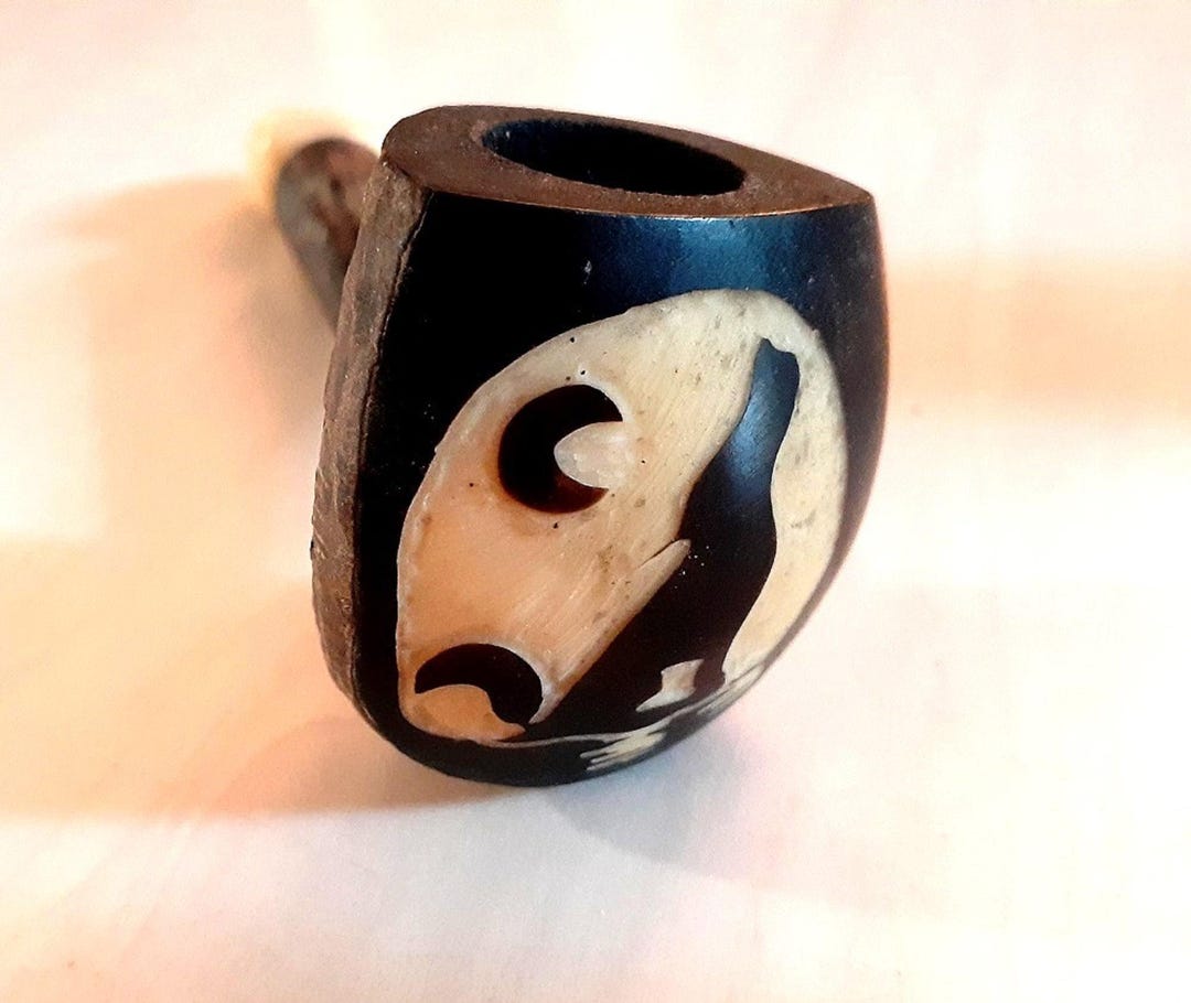 Howling Wolf Tobacco Etc. Smoking Carved Tagua Nut Preowned Pipe - Etsy