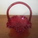 Vintage Fenton Ruby Red Basket Vintage Red Ruffled Edge | Etsy
