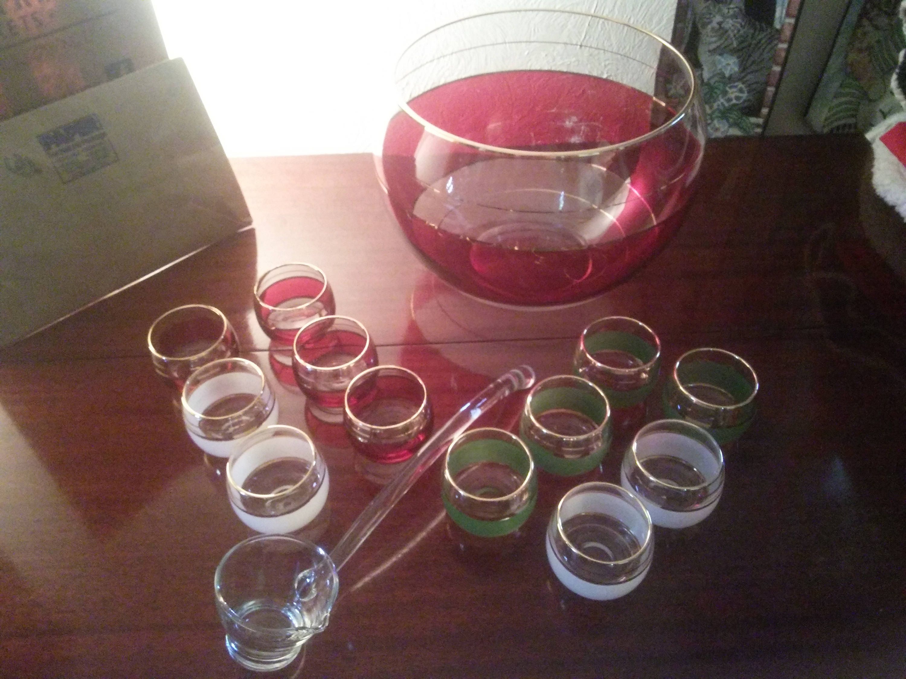 Vintage 14 Piece Punch Bowl Set Vintage Punch Bowl Set Tom | Etsy