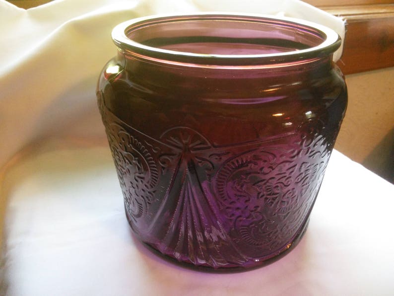 Beautiful Vintage Amethyst Royal Lace Depression Glass Hot Toddy Jar or ...