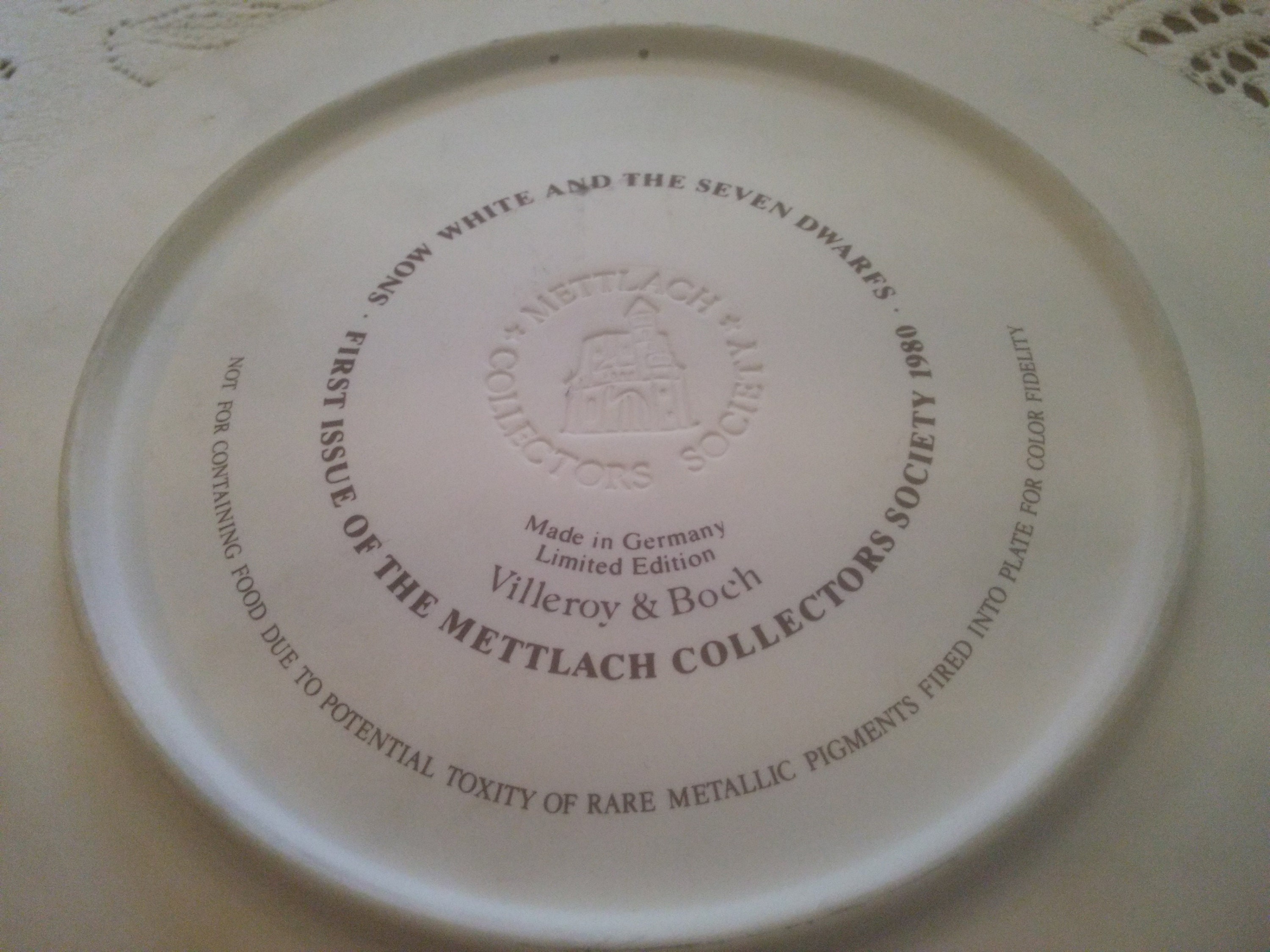 Beautiful Snow White and the Seven Dwarf Plate Large Painted | Etsy